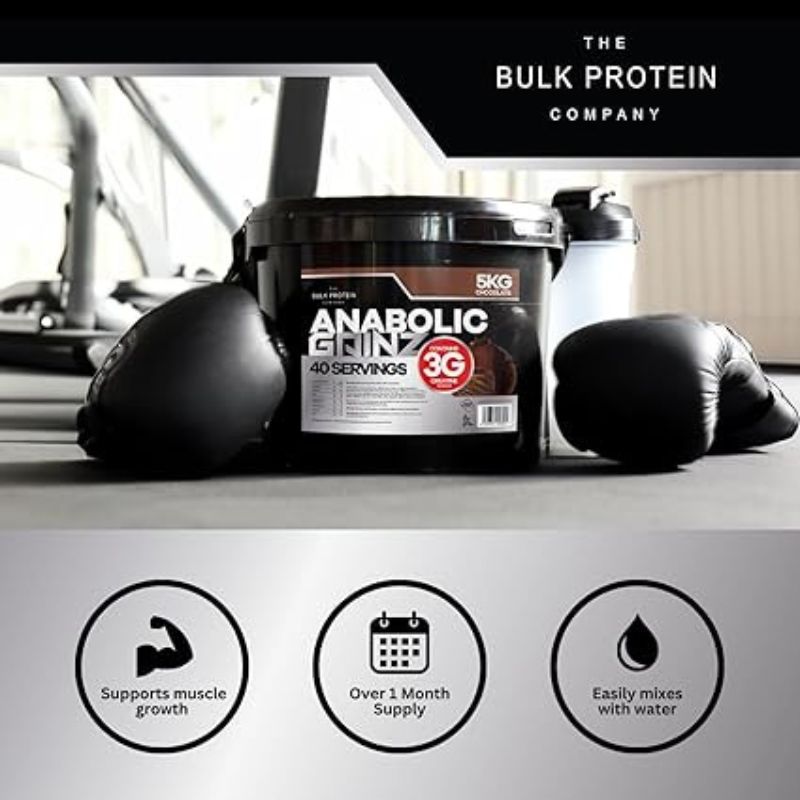 The Bulk Protein Company Anabolic Gainz Hardcore Mass Gainer Powder ...