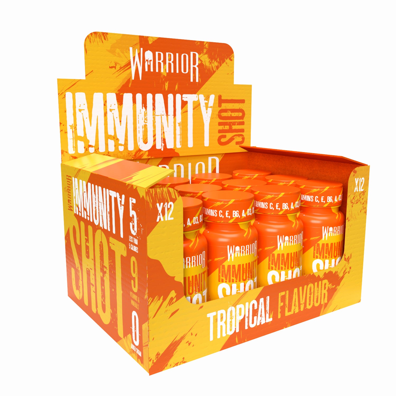Warrior Immunity Shot - 12x 60ml - Packed with 9 Vitamins & Minerals ...
