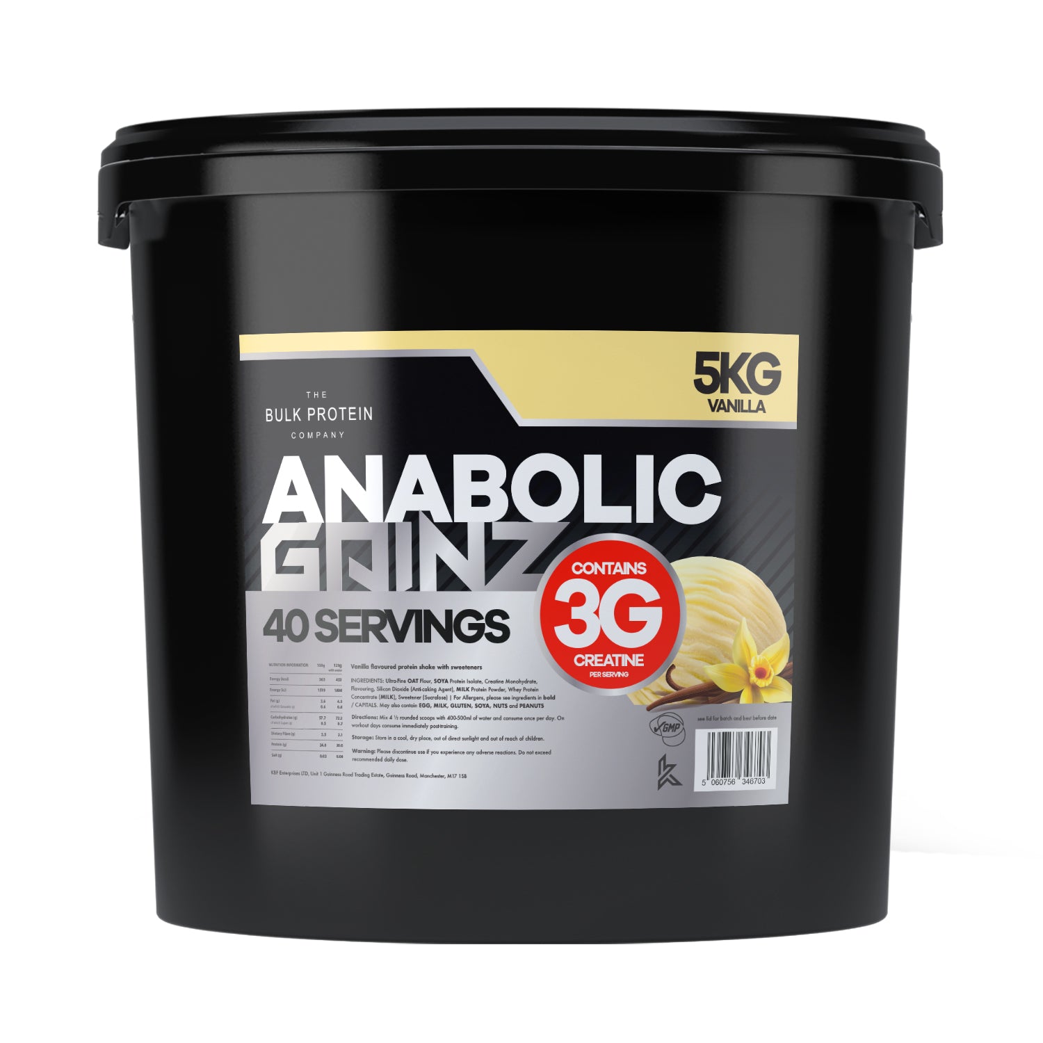 The Bulk Protein Company Anabolic Gainz Hardcore Mass Gainer Powder ...