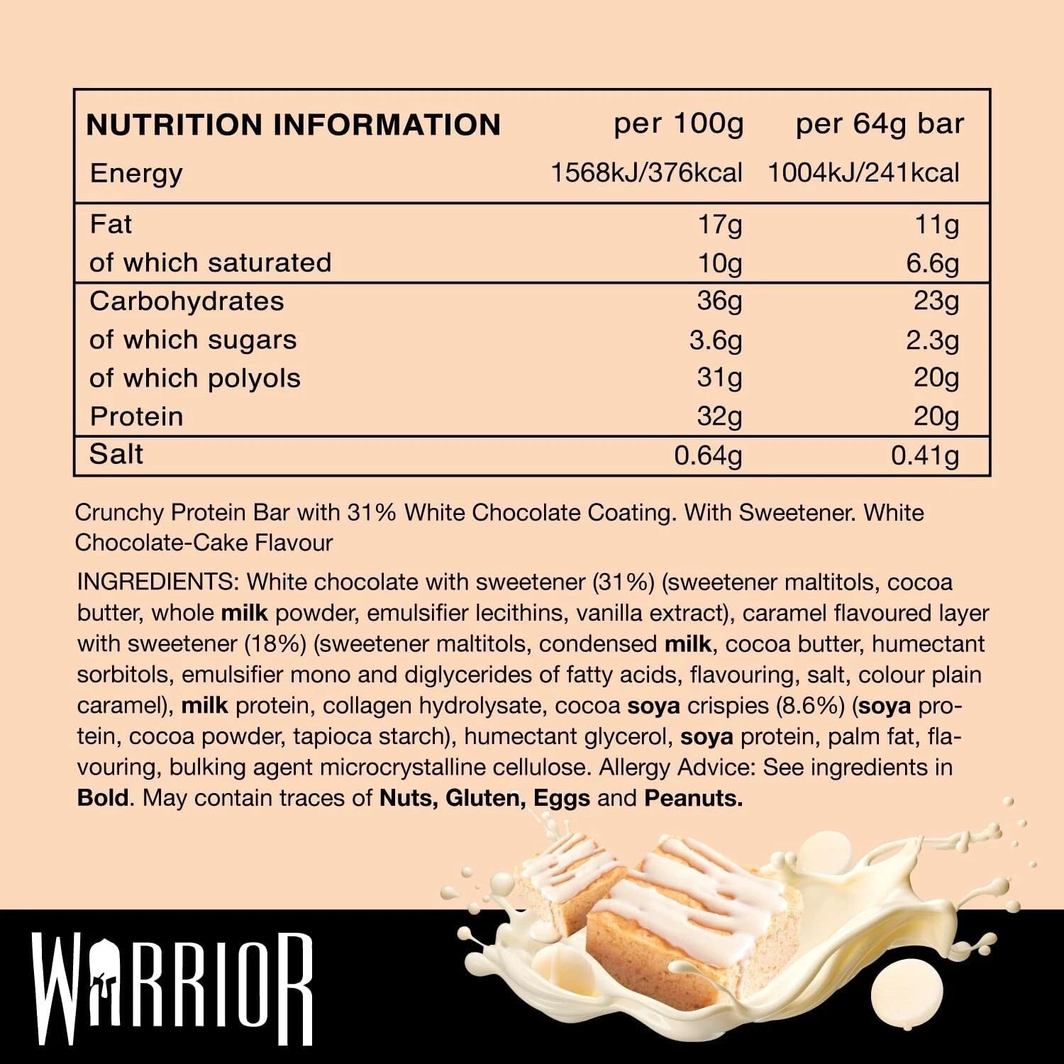 Warrior CRUNCH Mini Protein Bars 24 x 32g Bars – Bodybuilding Warehouse